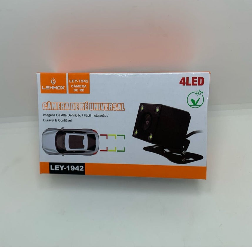 Câmera de Ré Universal Lehmox LEY-1942 - Alta Definição com 4 LEDs par